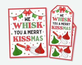 We Whisk You A Merry Christmas Tag, Christmas Favor Tags, Christmas ...