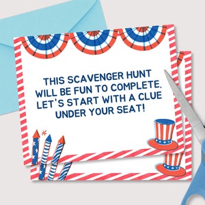 July 4th Scavenger Hunt, Printable 4th of July Treasure Hunt for Kids ...
