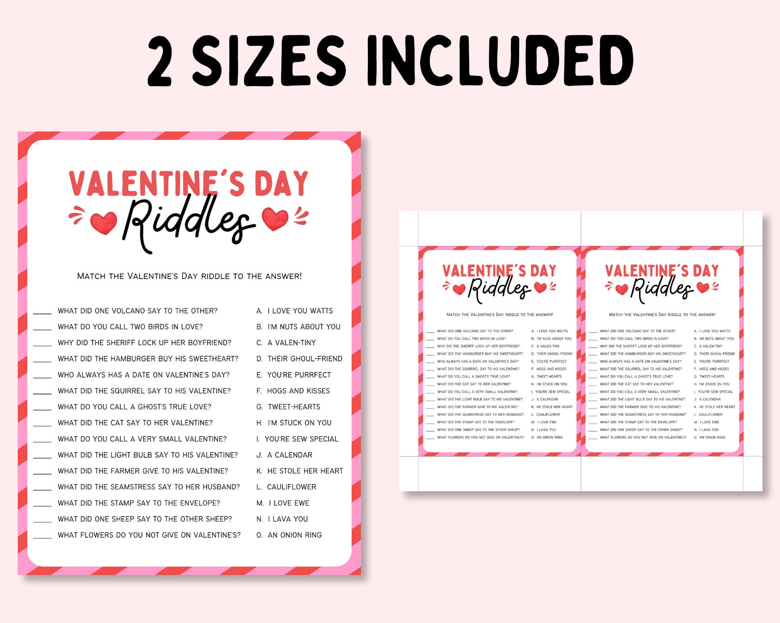 Valentines Day Riddles Quiz, Valentines Day Party Game, Valentines Day ...