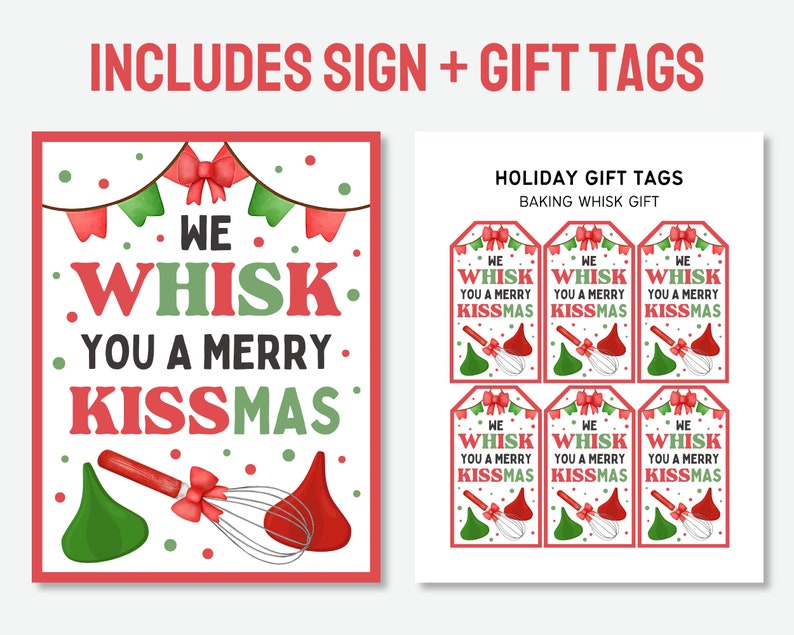 We Whisk You A Merry Christmas Tag, Christmas Baking Gift Tag ...