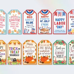 24 Employee Holiday Gift Tag Bundle, Employee Appreciation Gift Tags ...