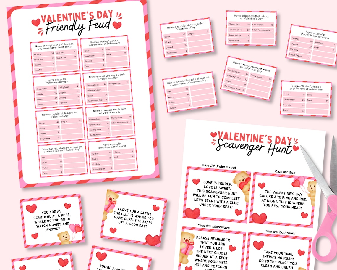 Valentines Day Games Bundle Valentines Day Party Games - Etsy