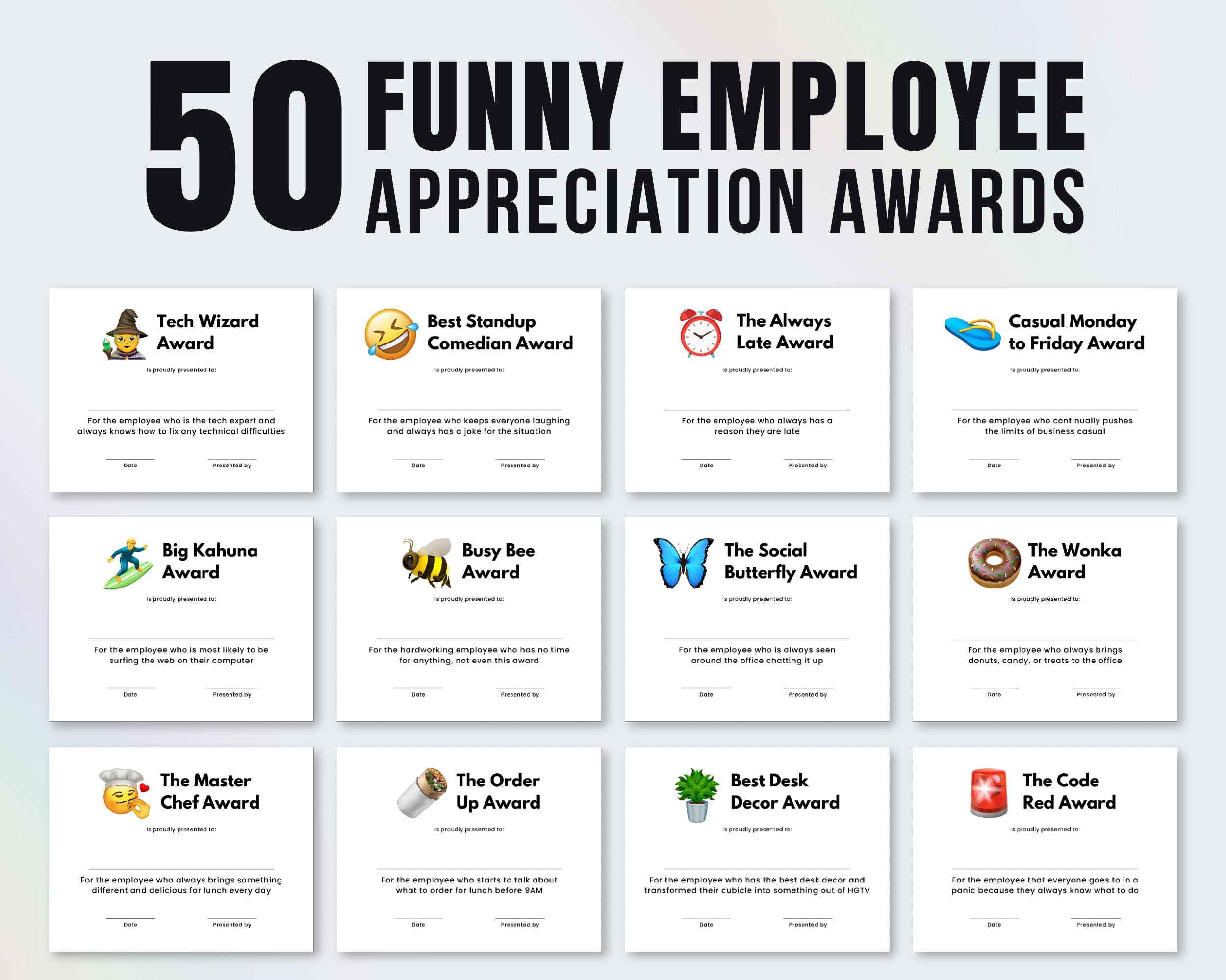 Funny Employee Appreciation Award Certificate, Staff Appreciation Gifts ...