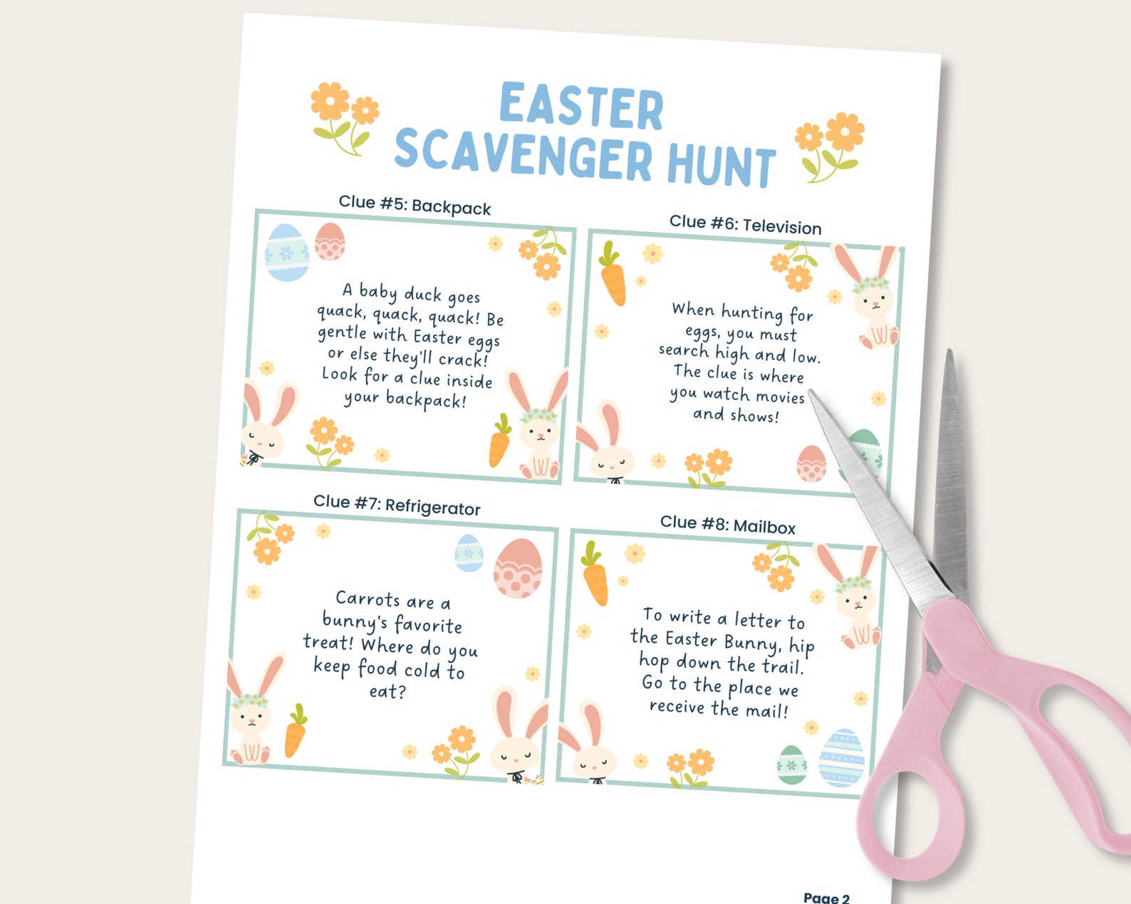 Easter Scavenger Hunt for Kids, Kids Easter Treasure Hunt, Indoor ...
