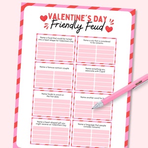 Valentines Day Friendly Feud, Valentines Day Party Game, Valentines ...
