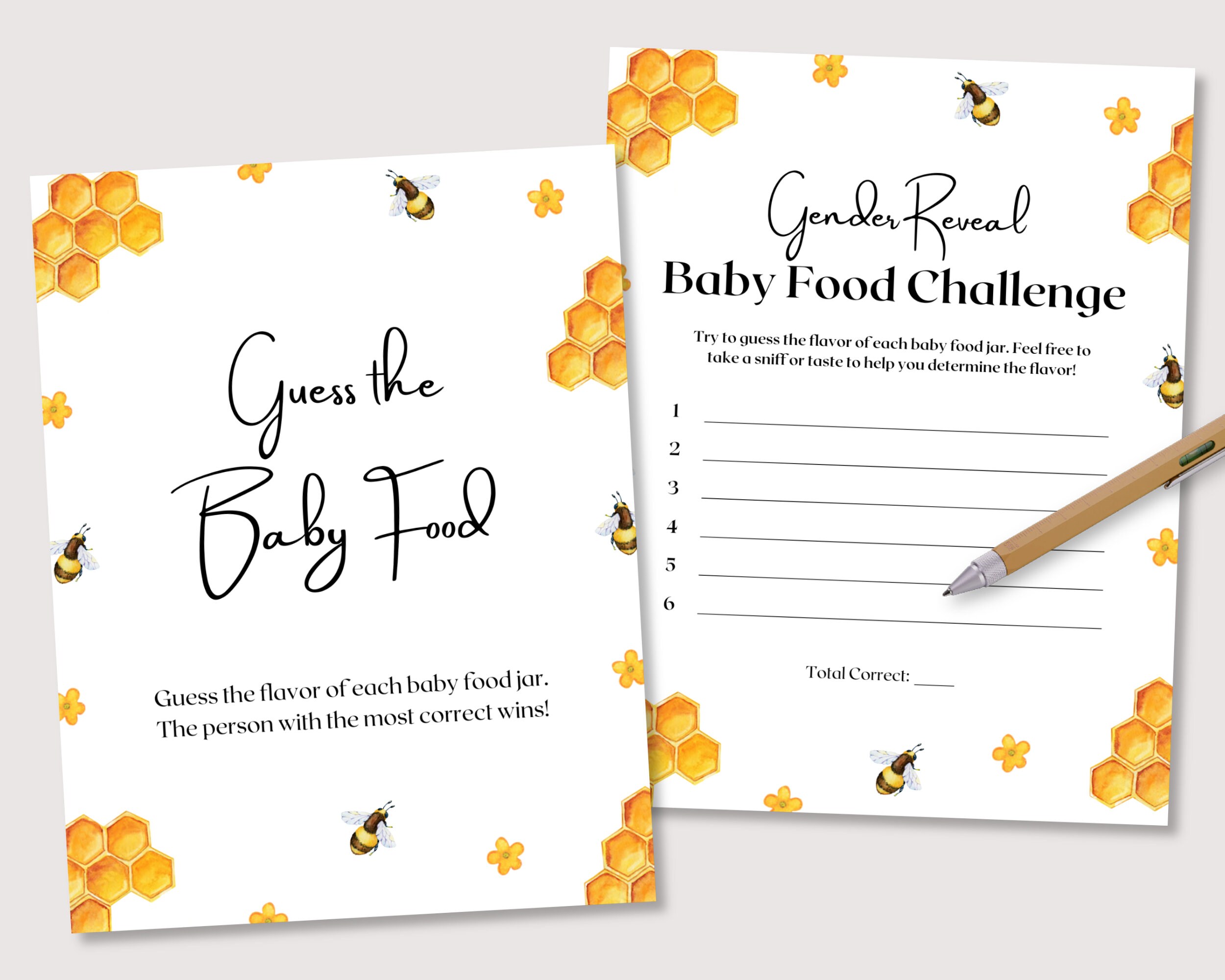 Bee Gender Reveal Games Bundle Minimalist Baby Games Bee - Etsy UK