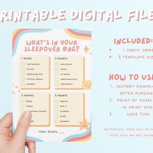 Whats in Your Sleepover Bag Slumber Party Games, Boys Sleepover Games ...