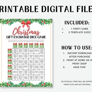 Christmas Dice Gift Exchange Game, Christmas Pass the Present Game ...