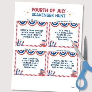 July 4th Scavenger Hunt, Printable 4th of July Treasure Hunt for Kids ...