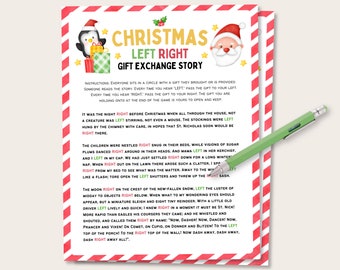 Christmas Left Right Story Christmas Pass the Gift Game - Etsy