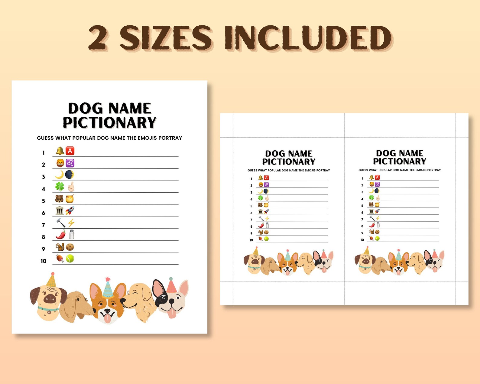 Dog Name Pictionary Dog Birthday Party Game Puppy Pawty Dog - Etsy