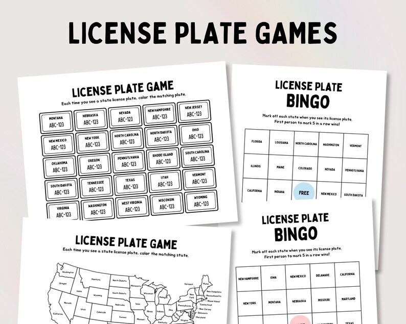 Road Trip Games Printable, Kids Road Trip Activity Book, Family Road ...