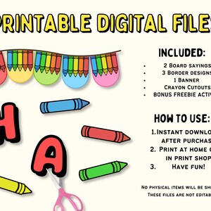 Welcome Back to School Bulletin Board Kit, Crayon Bulletin Board Decor ...