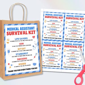 Medical Assistant Appreciation Gift Tag, MA Survival Kit Tag, MA ...