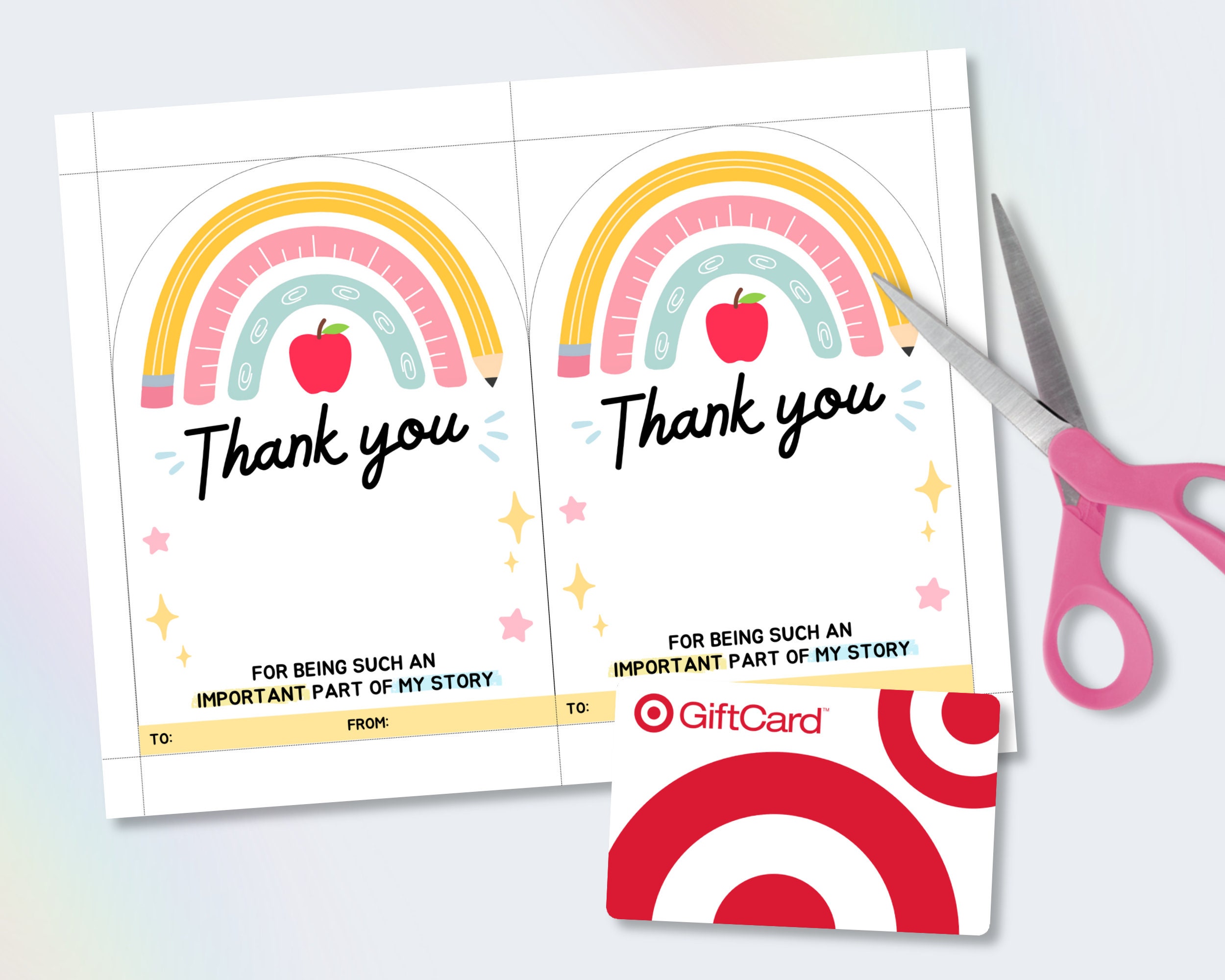 Teacher Appreciation Gift Card Holder, Teacher Thank You Gift Tag ...