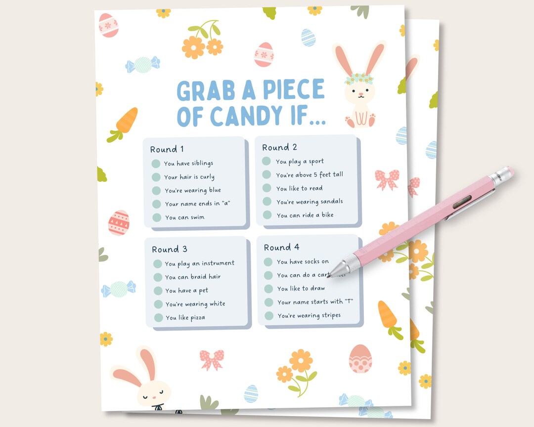 Easter Egg Candy Game, Printable Easter Party Game, Easter Activity for ...