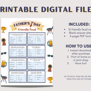Fathers Day Friendly Feud, Fathers Day Trivia Quiz, Printable Fathers ...