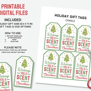Christmas Candle Gift Tag, Scentsational Christmas Gift Tag, Christmas ...
