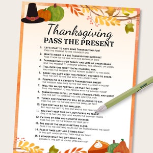 Thanksgiving Pass the Present, Thanksgiving Pass the Gift Game ...