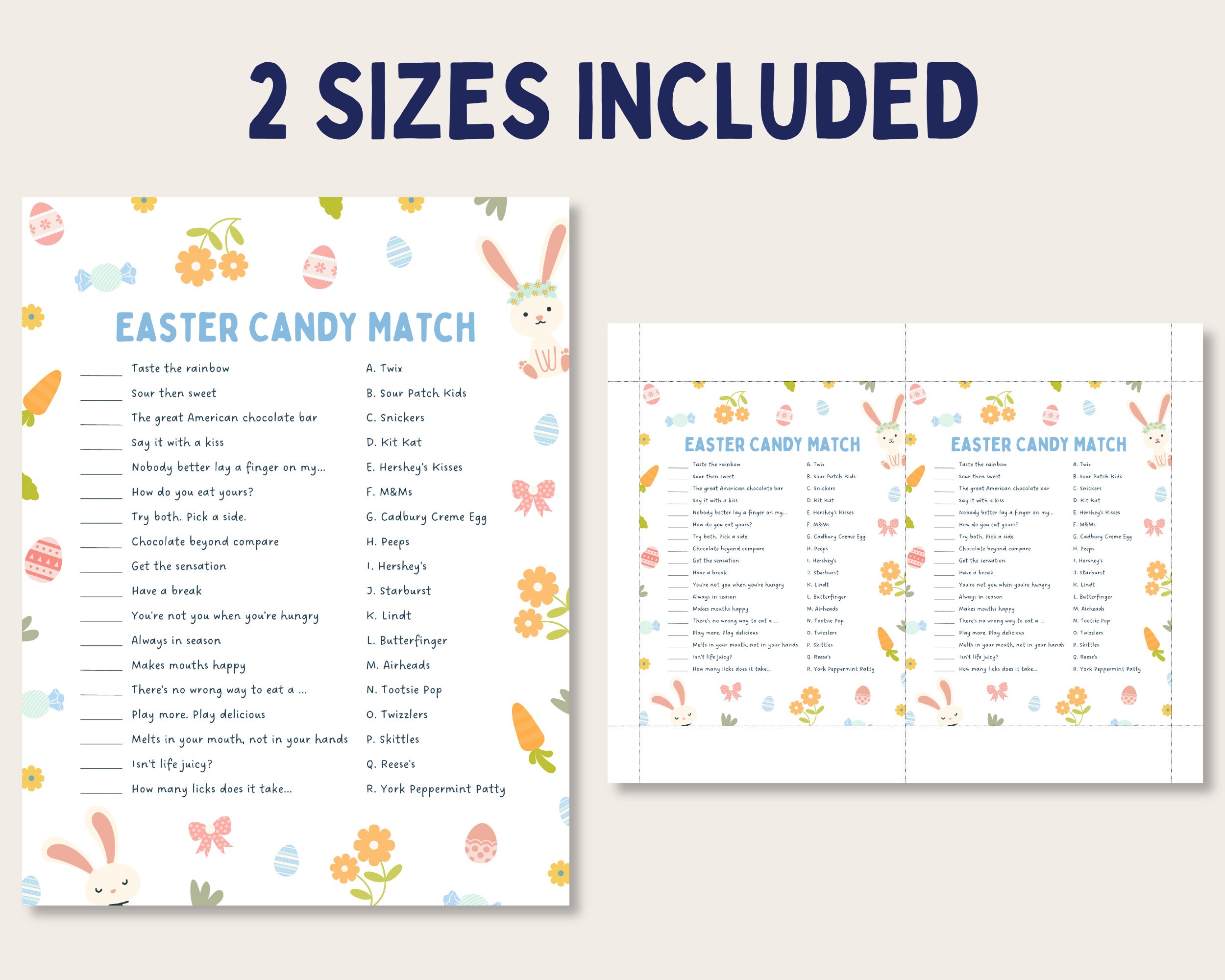 Easter Candy Match Up, Easter Candy Quiz, Easter Candy Game for Kids ...