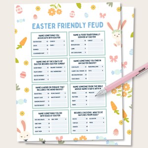 Easter Friendly Feud, Easter Family Feud Game, Easter Trivia Feud ...