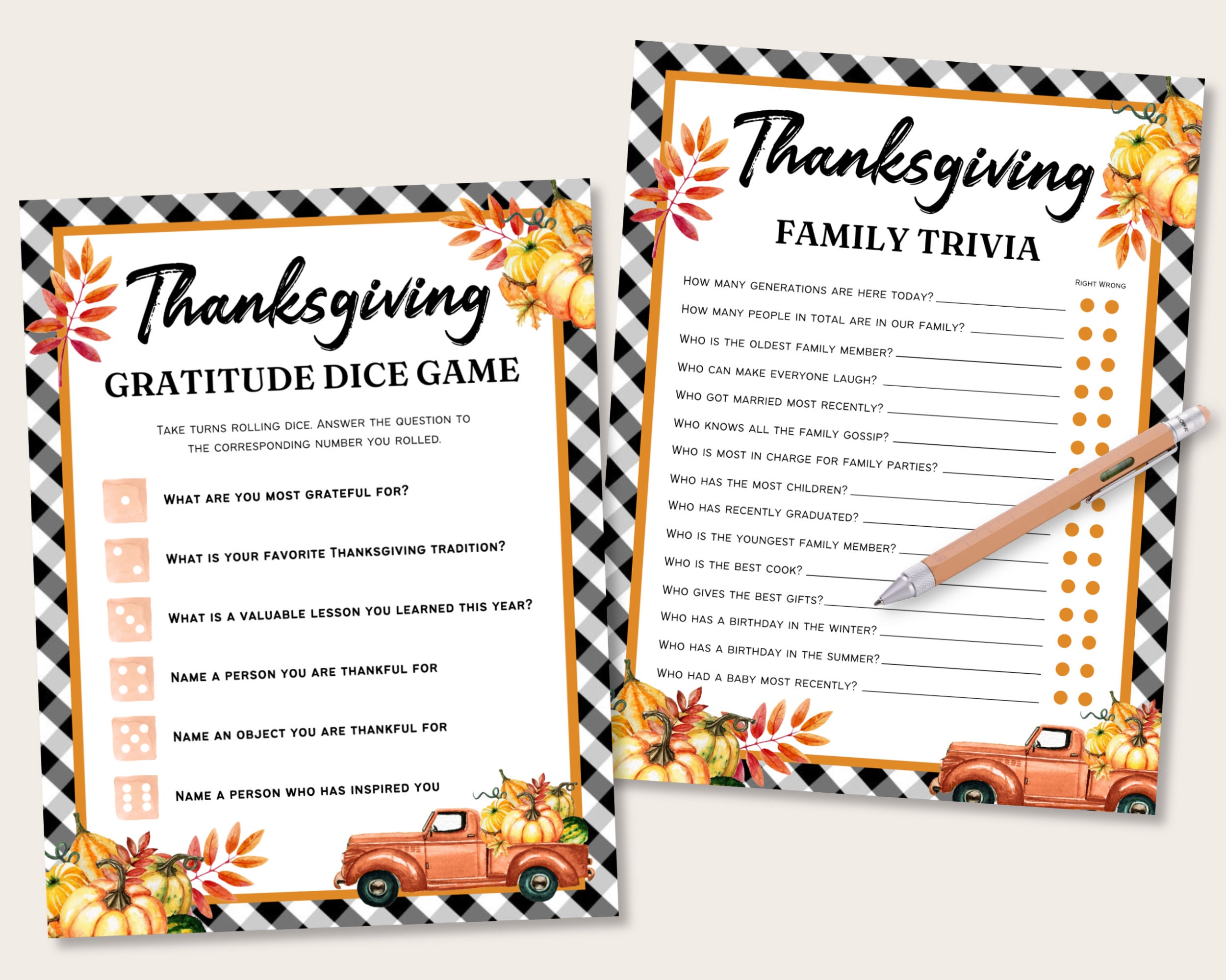 Thanksgiving Party Games Bundle, Printable Thanksgiving Games ...