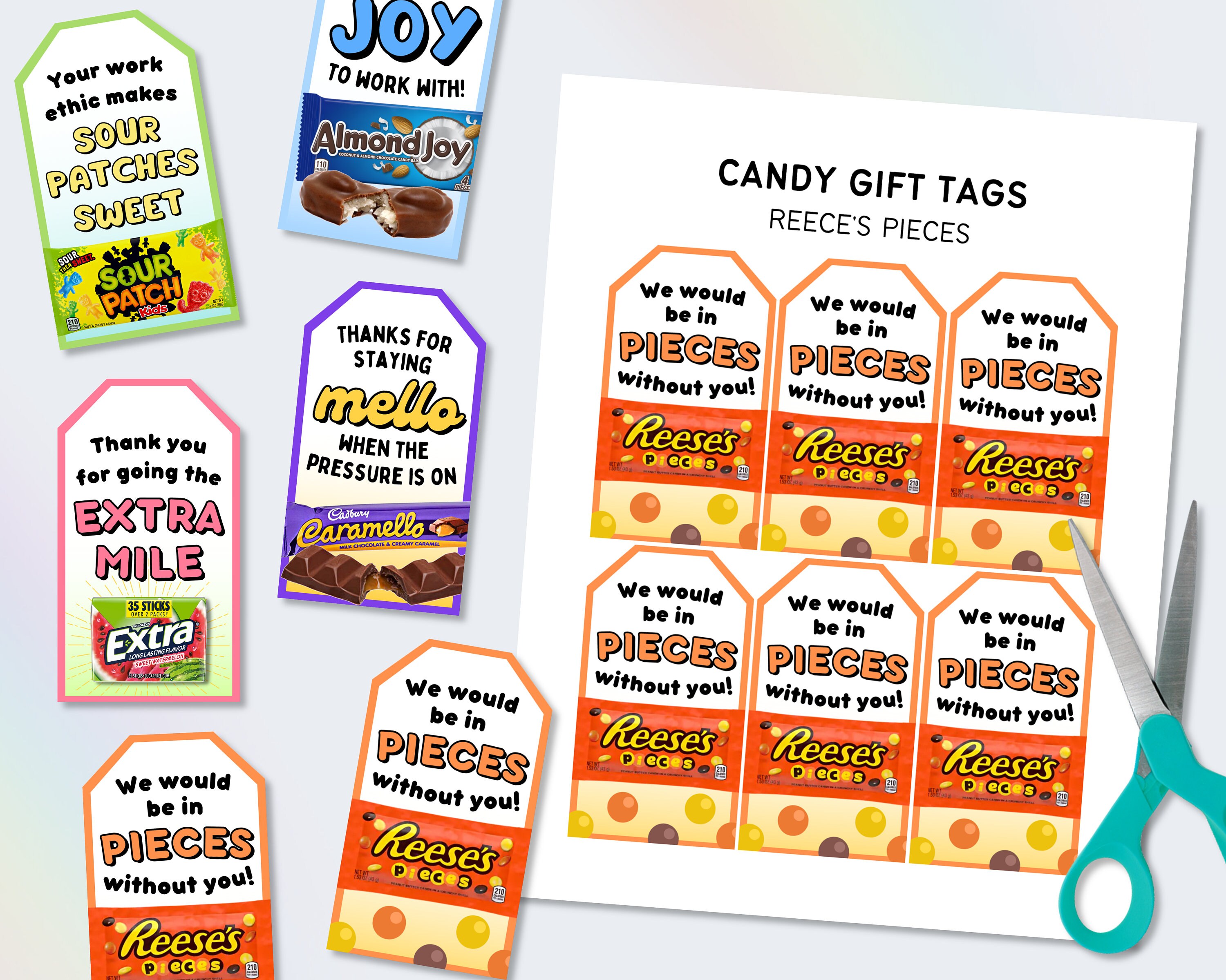 25 Employee Candy Bar Gift Tags Employee Appreciation Tag - Etsy Australia