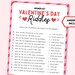 Valentines Day Riddles Quiz, Valentines Day Party Game, Valentines Day ...