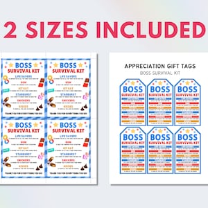 Boss Survival Kit Tag, National Boss's Day Gift Idea, Gift for Manager ...