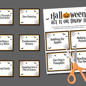 Printable Halloween Charades Cards, Halloween Game for Kids and Adult ...