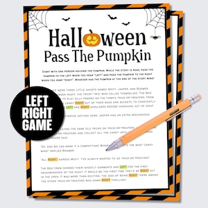 Halloween Pass the Pumpkin Game, Halloween Left Right Story, Halloween ...