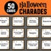 Printable Halloween Charades Cards, Halloween Game for Kids and Adult ...