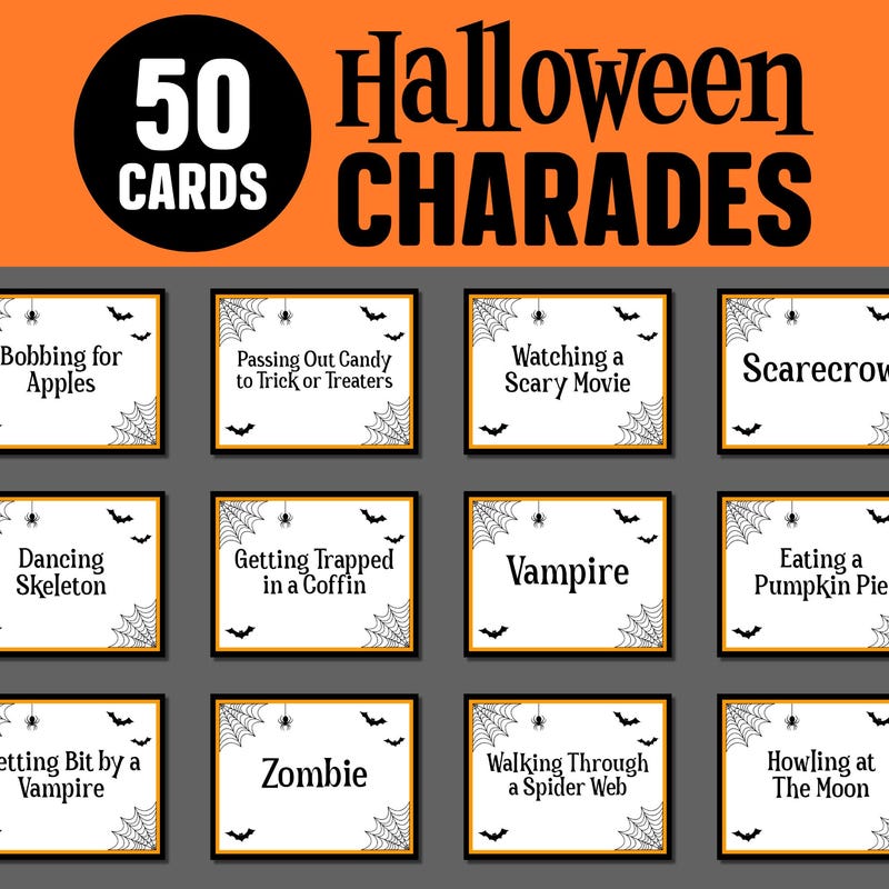 Halloween Charades Games - Etsy