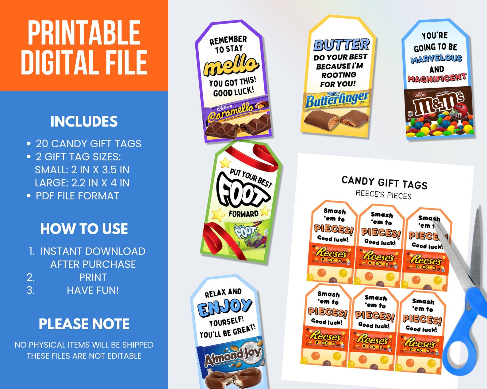 Printable Good Luck Candy Gift Tags for Kids Sports Teams, Treat Label ...