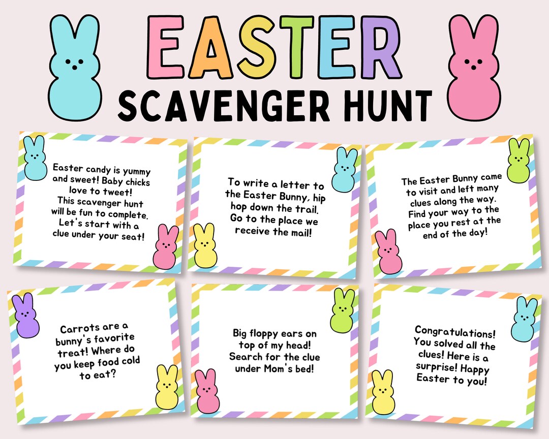 Kids Easter Scavenger Hunt, Indoor Easter Scavenger Hunt, Kids Easter ...