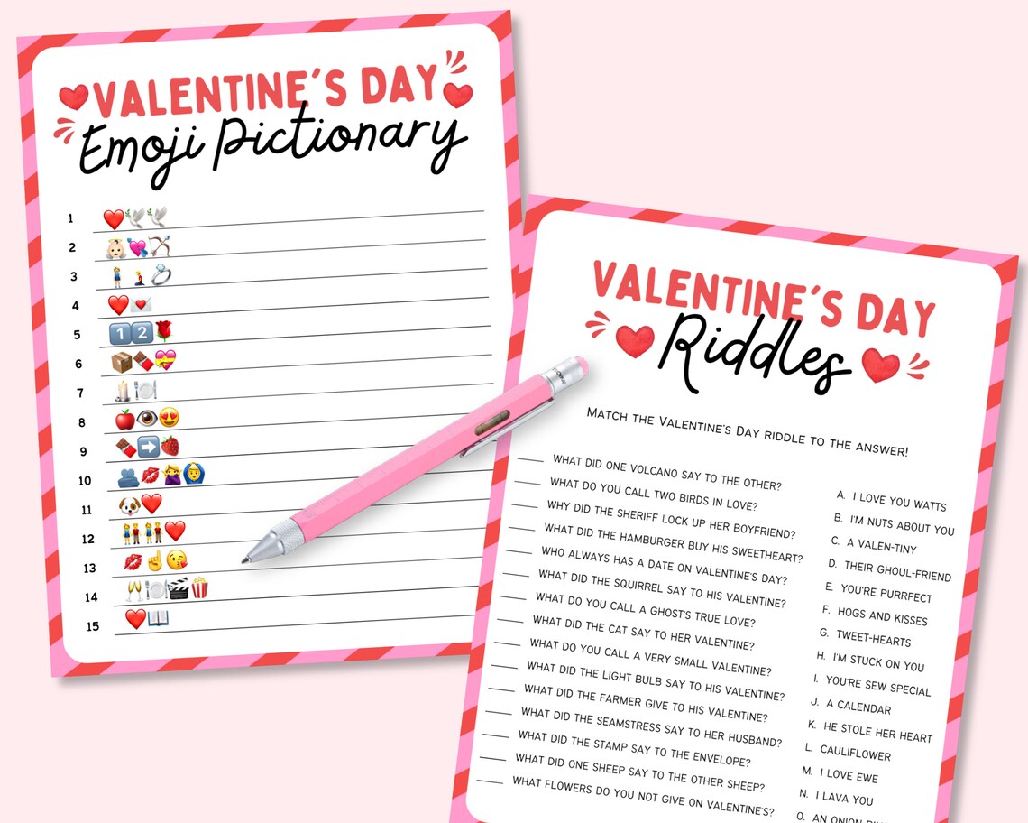 Valentines Day Games Bundle Valentines Day Party Games - Etsy