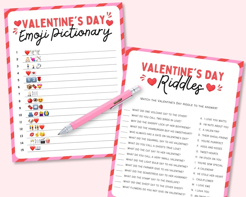 Valentines Day Games Bundle Valentines Day Party Games - Etsy
