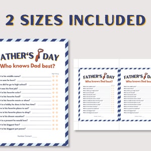 Who Knows Dad Best Game, Printable Fathers Day Game, Fathers Day ...