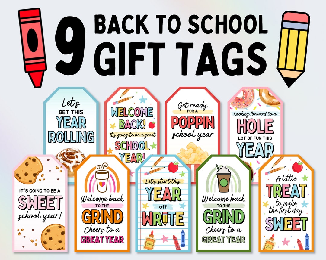 Back to School Gift Tag Bundle First Day of School Gift Tag - Etsy