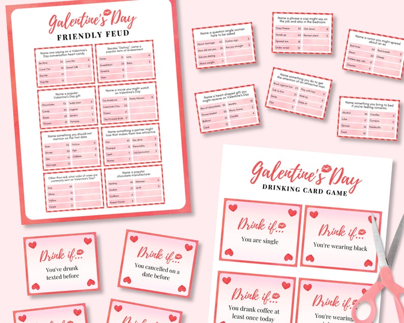 Galentines Day Games Bundle Valentines Day Party Games Adult - Etsy