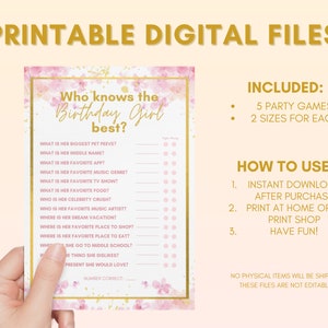 Sweet 16 Birthday Party Games Bundle, Rose Gold Theme, Teenager ...