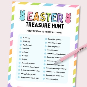 Easter Treasure Hunt, Outdoor Easter Treasure Hunt, Easter Scavenger ...