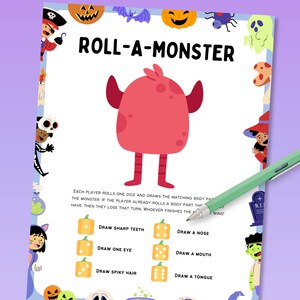 Halloween Roll A Monster Game, Halloween Dice Game, Halloween Candy ...