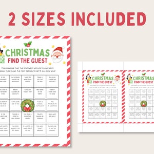 Christmas Find the Guest Game, Christmas Bingo, Christmas Mix & Mingle ...