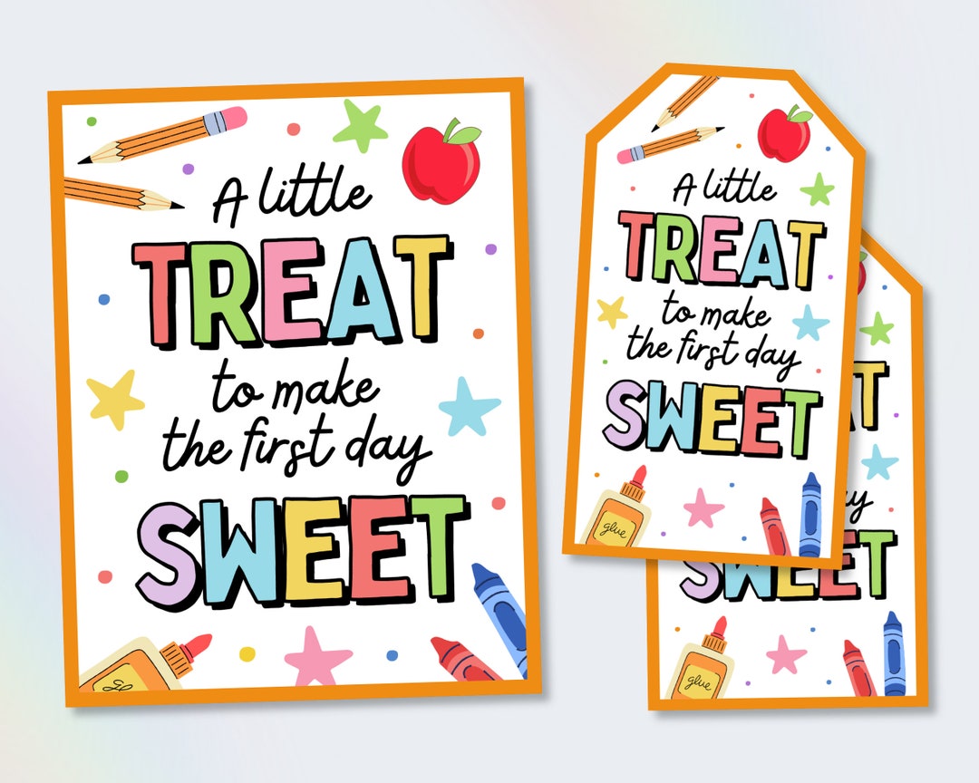Back to School Gift Tag for Students, First Day of School Treat Tag ...