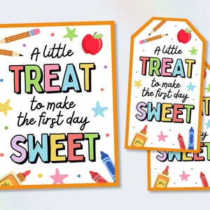 Back to School Gift Tag for Students, First Day of School Treat Tag ...