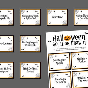 Printable Halloween Charades Cards, Halloween Game for Kids and Adult ...
