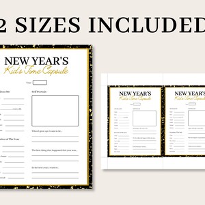 New Years Eve Kids Time Capsule Game, New Years Party Game, New Year ...