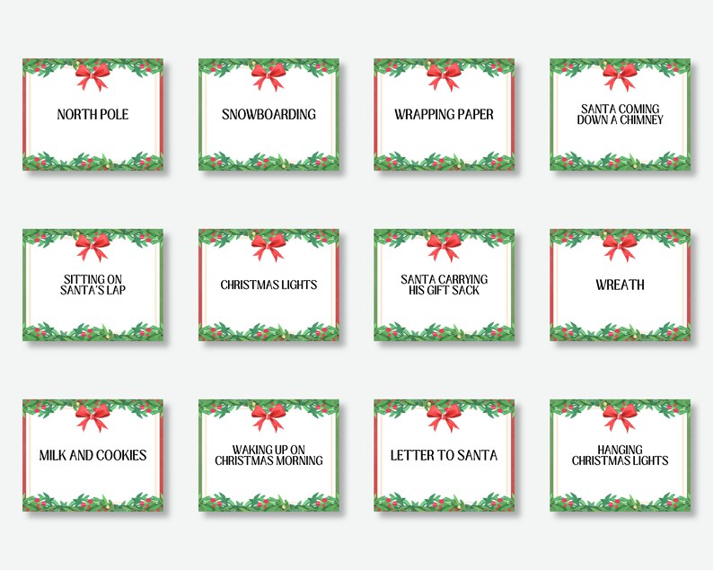 Christmas Charades, Christmas Family Game, Christmas Pictionary ...