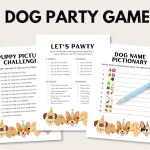 Dog Birthday Party Game Bundle, Printable Dog Birthday Party Games ...